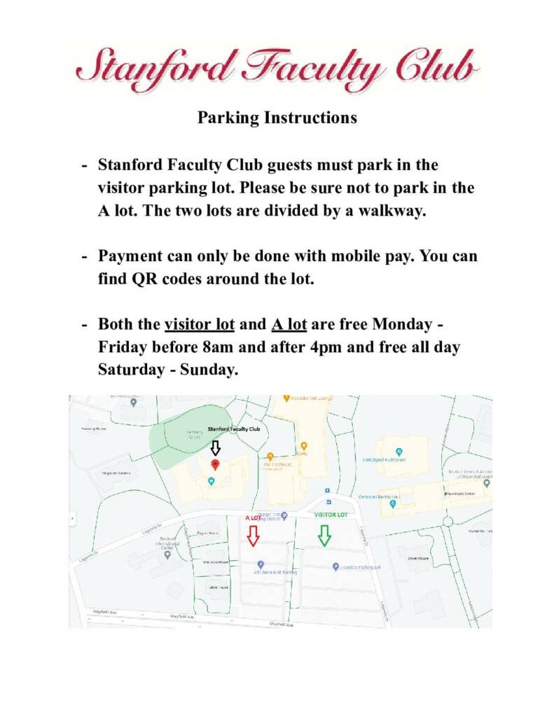 Parking at Stanford Faculty Club | Aisling Events